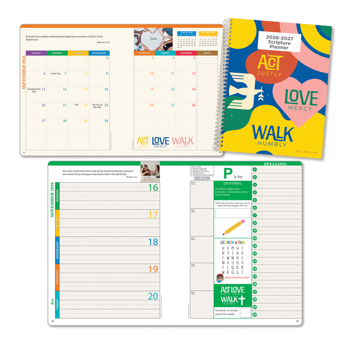 Personalized Imprint 2026-27 Large Primary Scripture Planner (ESV) - A ...